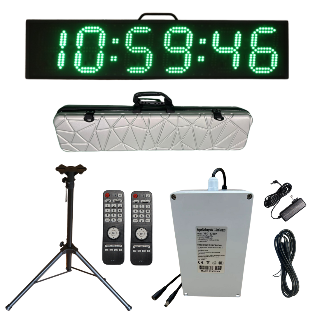6 Digit 6 Inch Racing Clock Bundle – Running Clocks INC